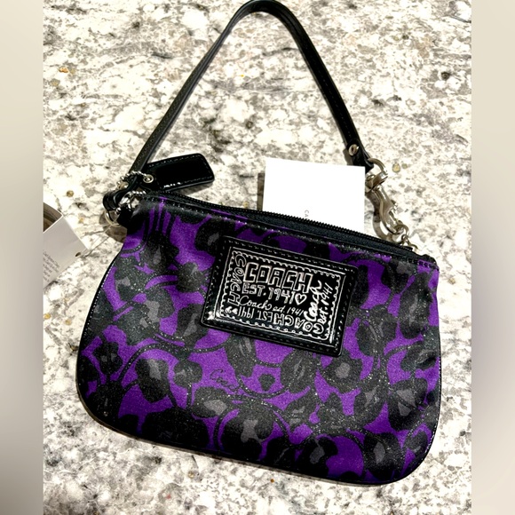 Coach | Bags | New Coach Poppy Ocelot Purple Wristlet | Poshmark
